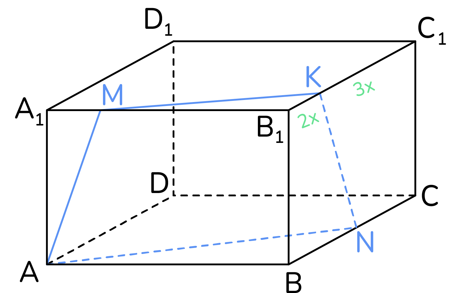 Задание №37439: В основании прямой призмы ABCDA_(1)B_(1)C_(1)D_(1 ...