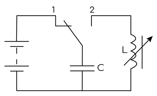 Задание №10342: В схеме, изображённой на рисунке, первоначально ключ ...